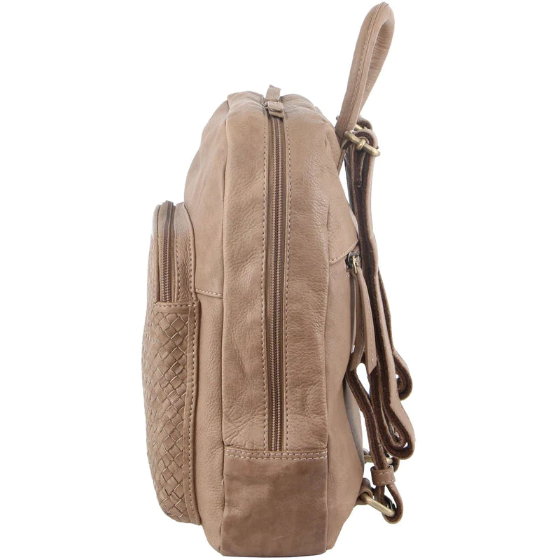 Pierre Cardin Woven Leather Backpack PC3282 — LuggageOnline.com.au
